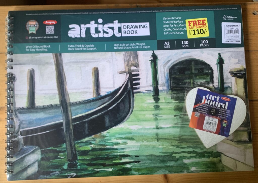 Artist Drawing book by Anupam - 140gms with Artboard - Rang De Studio